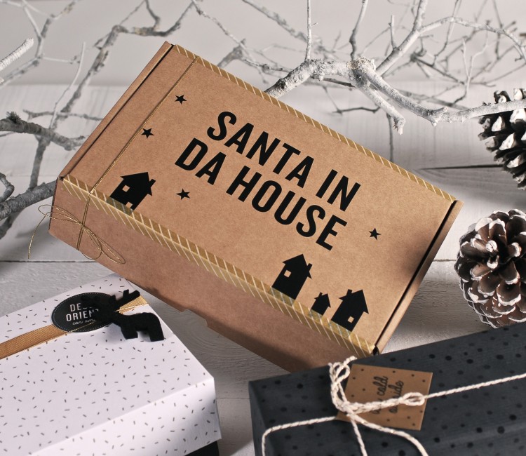 Shipping boxes with wall sticker